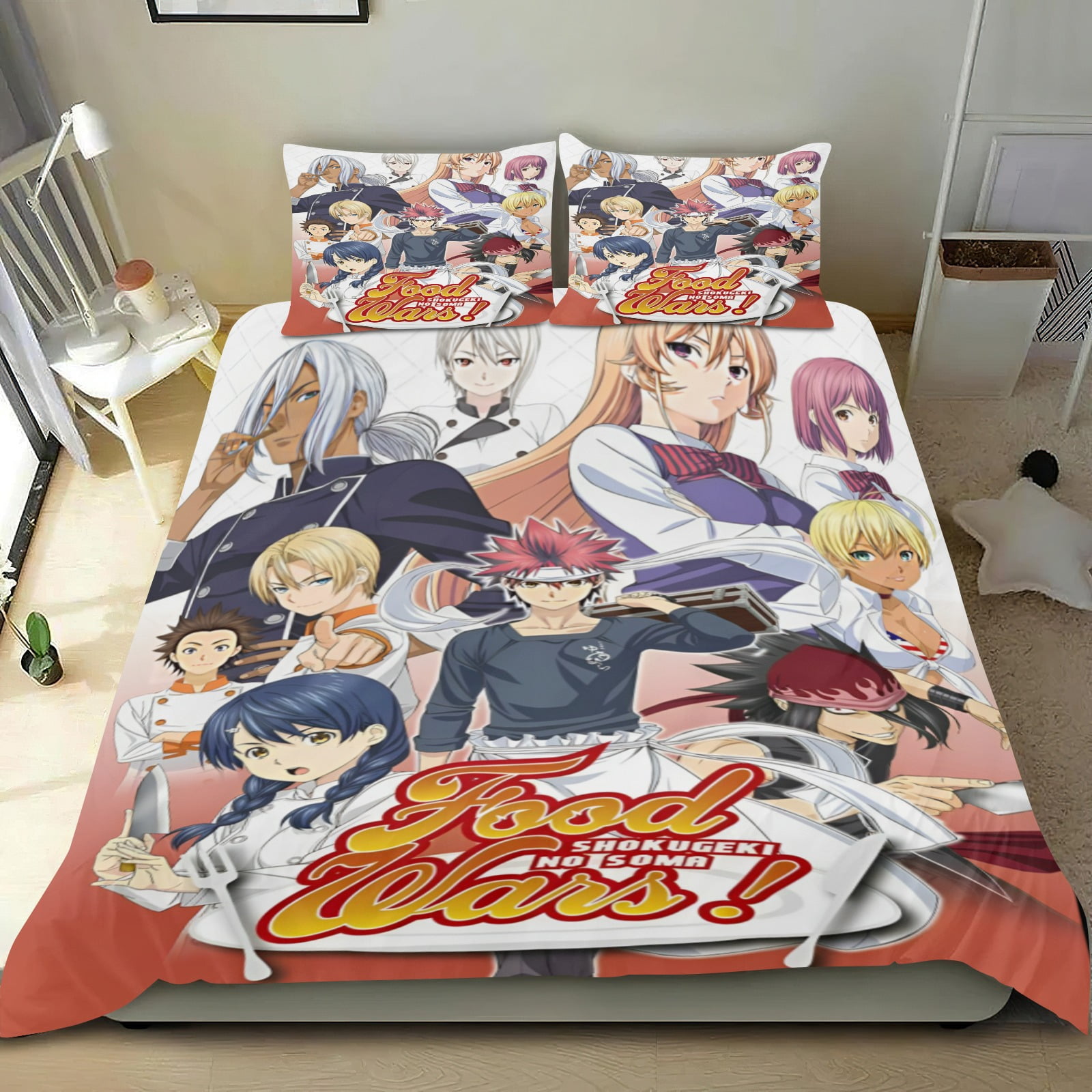 Food Wars thin bedding set has an iconic print, Perfect for fans, it adds a nostalgic touch to ...