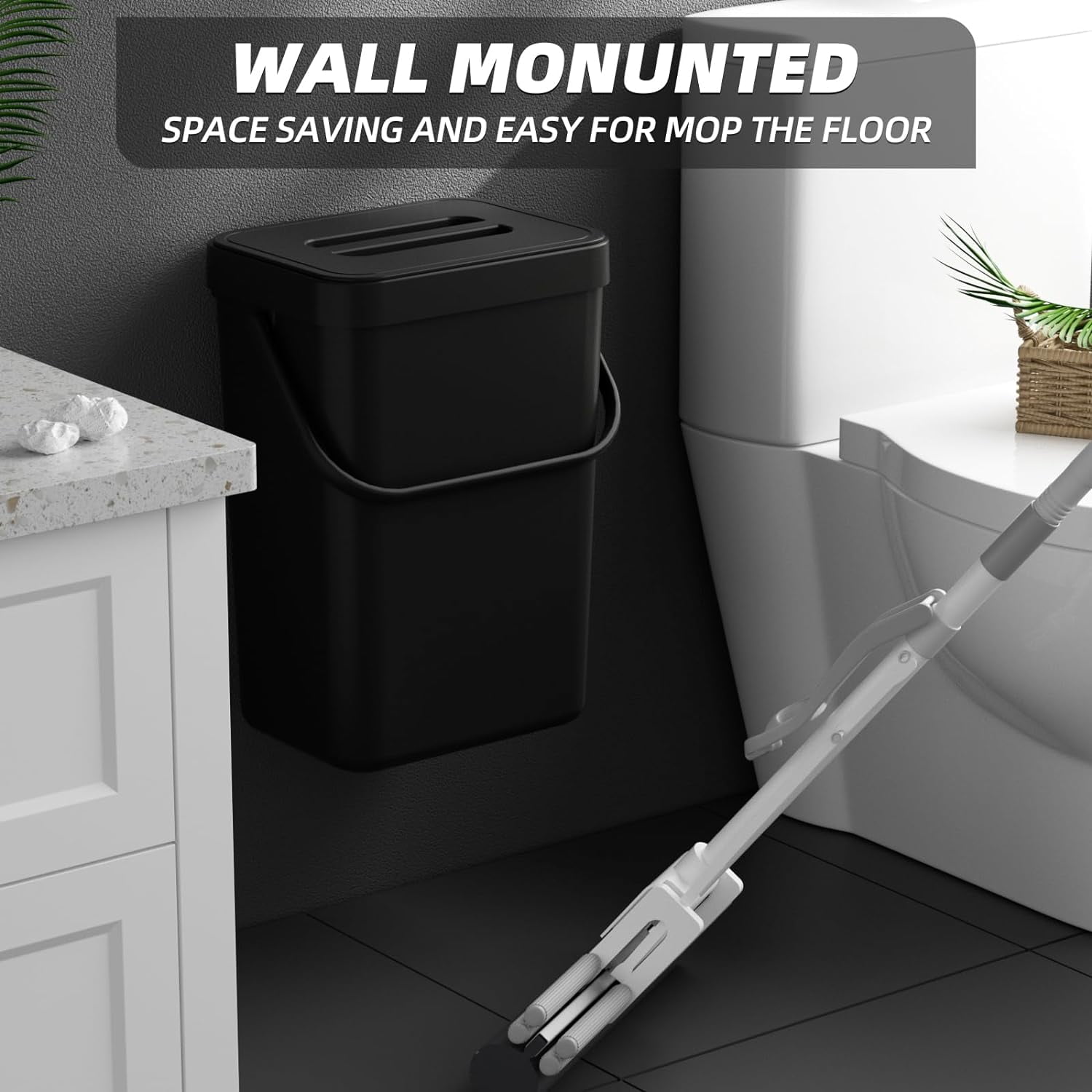 Food Waste Basket Bin for Kitchen, Small Countertop Compost Bin with ...