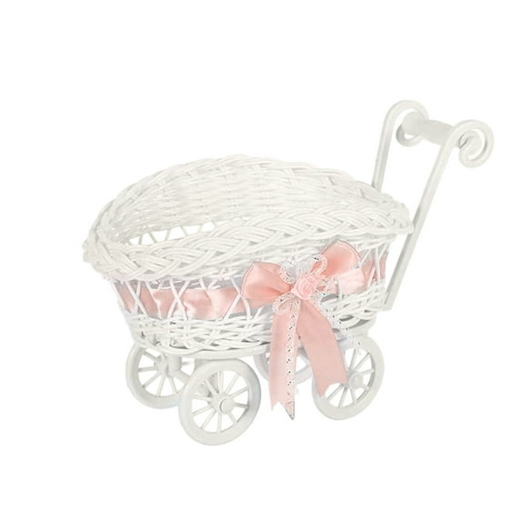 Food Wicker Stroller Baby Carriage Stroller Woven Centerpiece Stroller ...