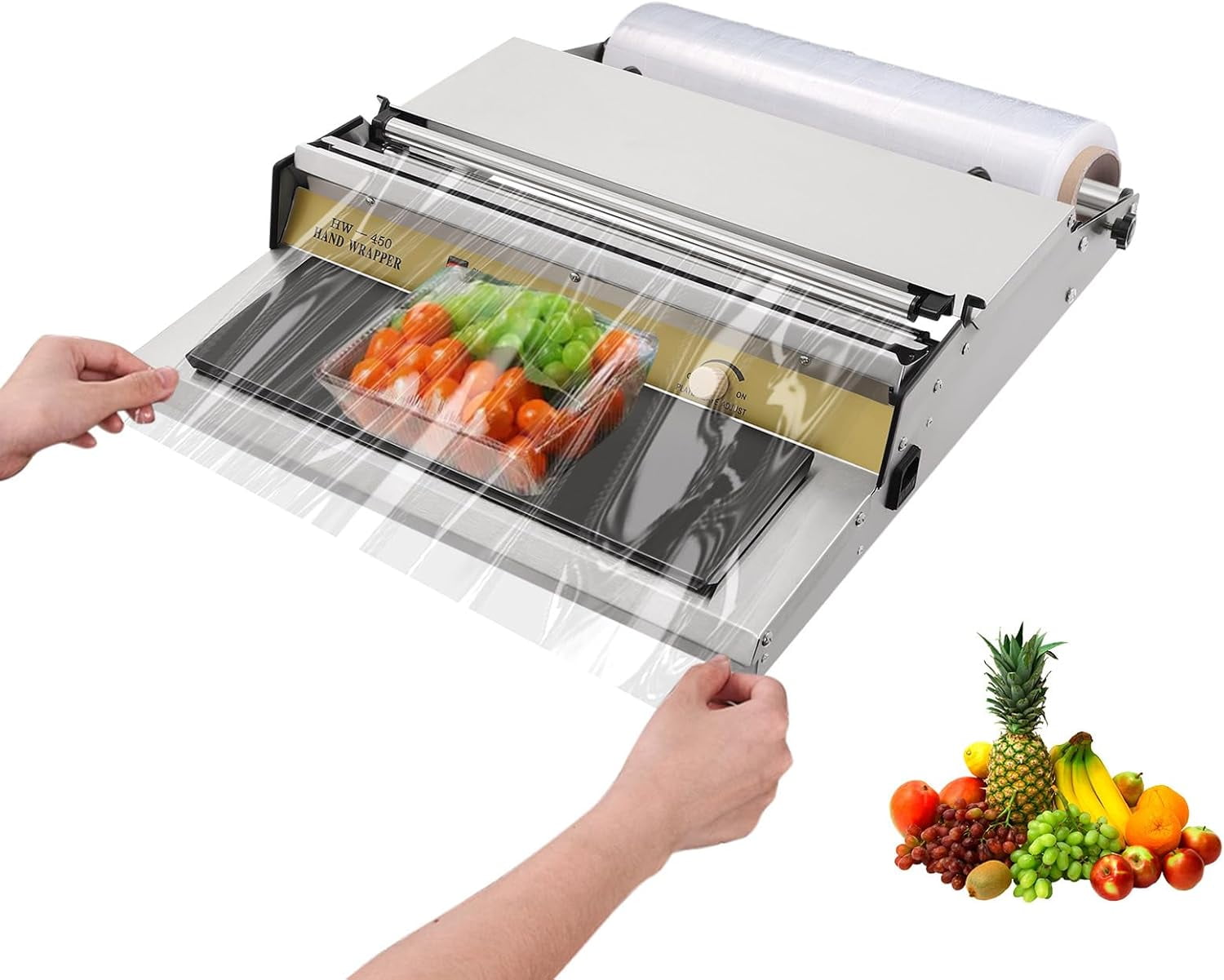 Food Wrapping Machine, 18in/450mm Width Film Wrapper Hand Wrapping ...
