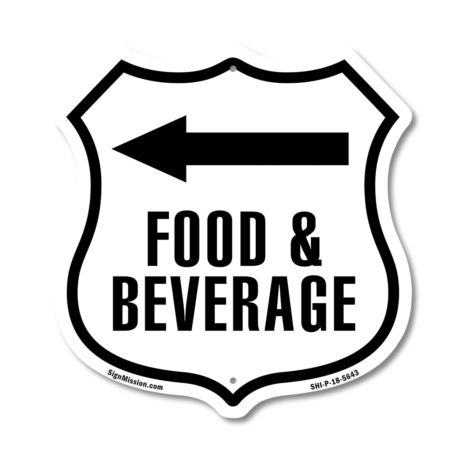 Food and Beverage Left 12 inch X 12 inch Shield-Shaped Rust-Free ...