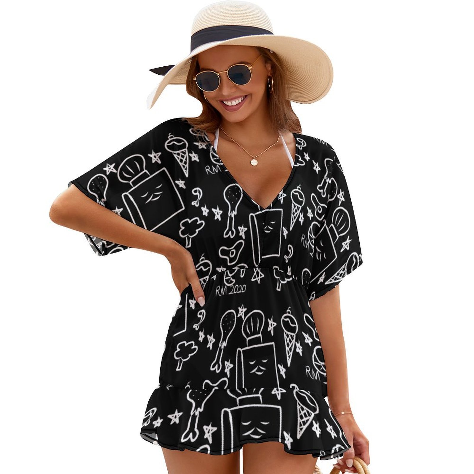 Food delights Cover Ups dresses summer woman 2024 Summer skirt ...
