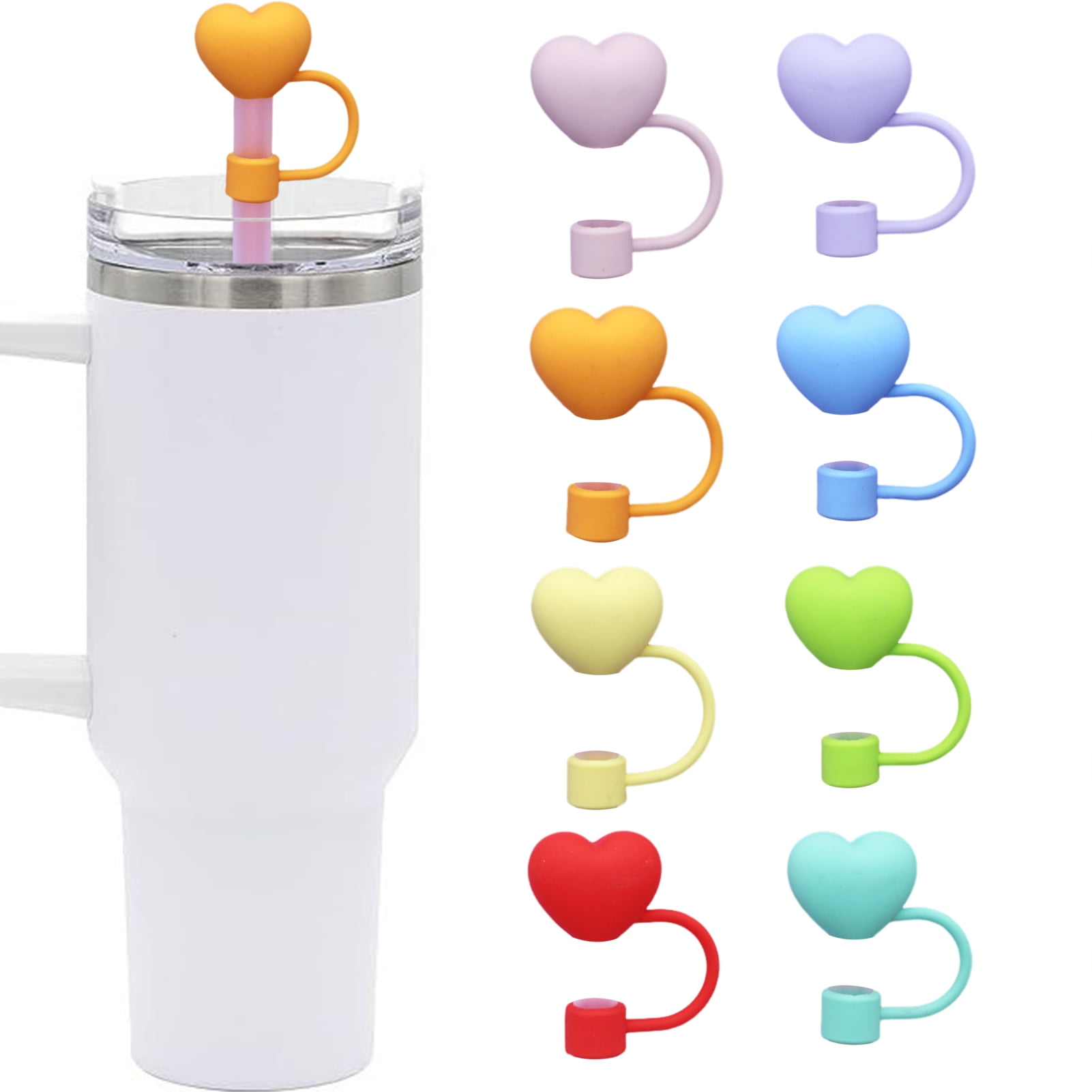Food-grade Straw Cover Love Heart Straw Cover Food Grade Silicone ...