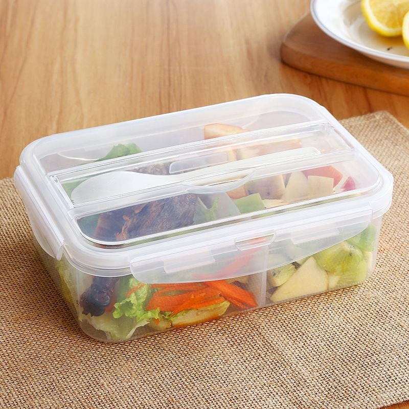 Food grade plastic lunch box with spoon microwaveable lunch box for ...