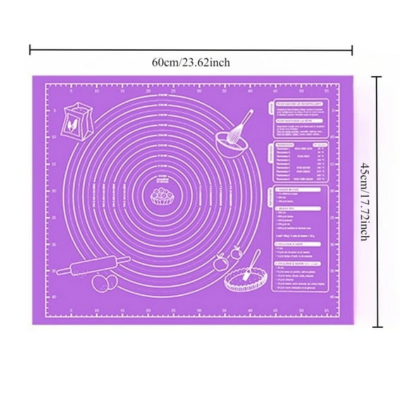 Food gradePlasticRolling Mat with Measuring Tool Non slip Kneading Mat ...
