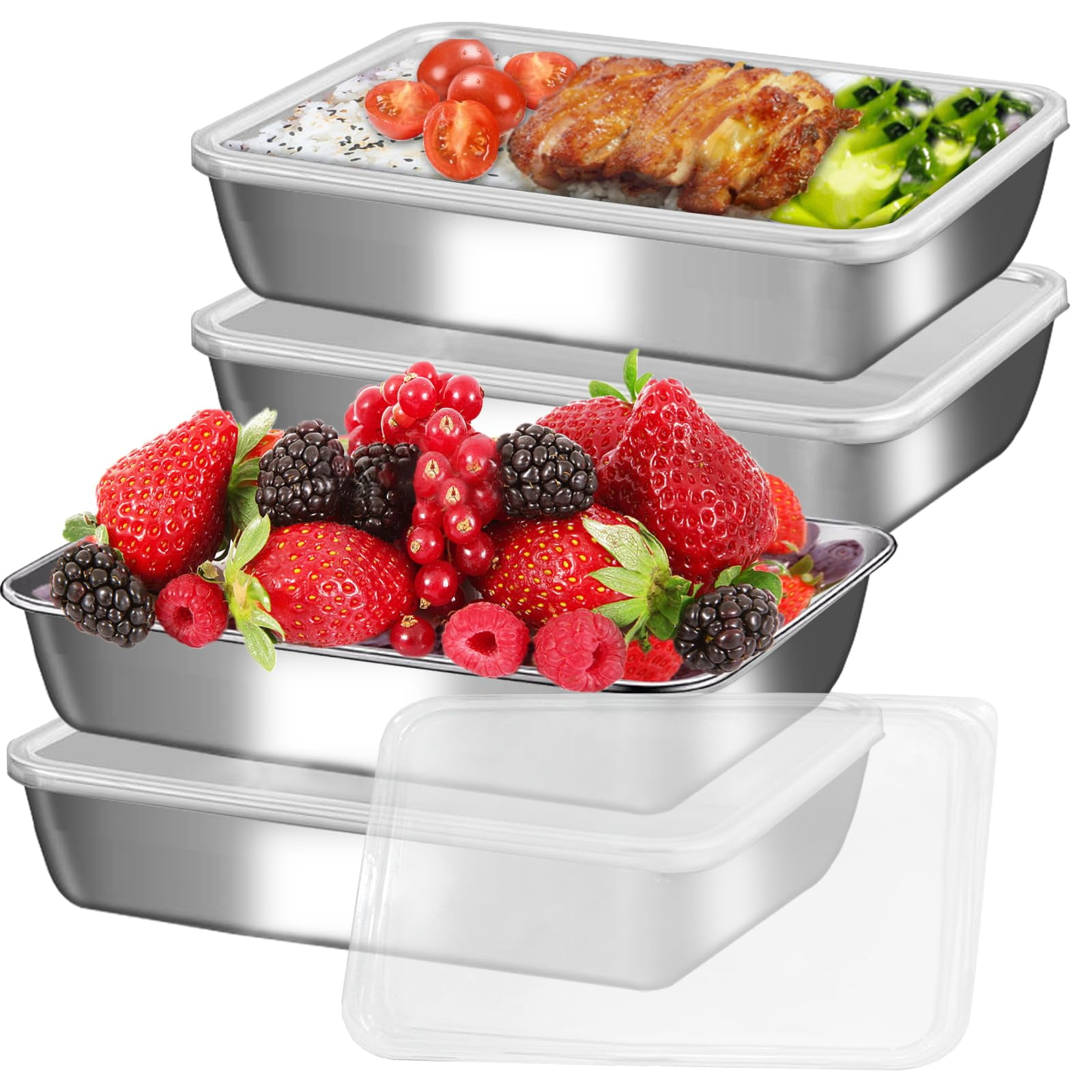 Food storage container, airtight lid, bento box stainless steel ...