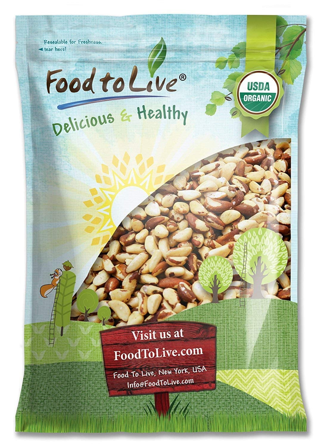 Food to Live Organic Brazil Nuts, Non-GMO Verified, 8 Pounds, Vegan ...