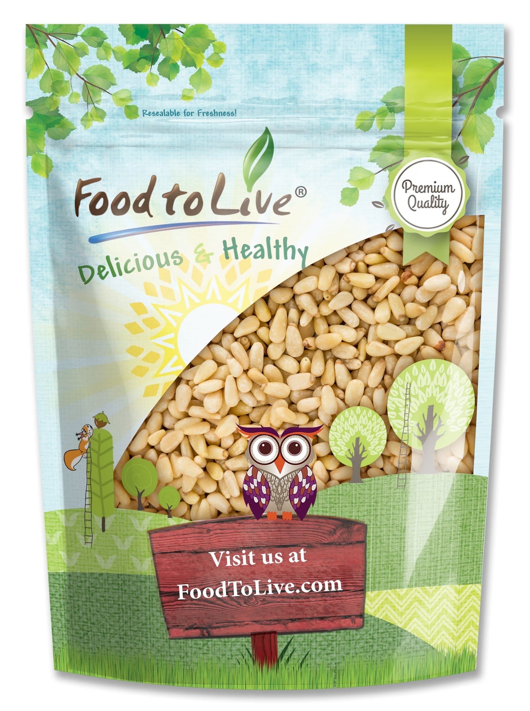 Food to Live, Bulk Pine Nuts Seeds, 2 Pounds, Raw, Non-GMO, Vegan ...