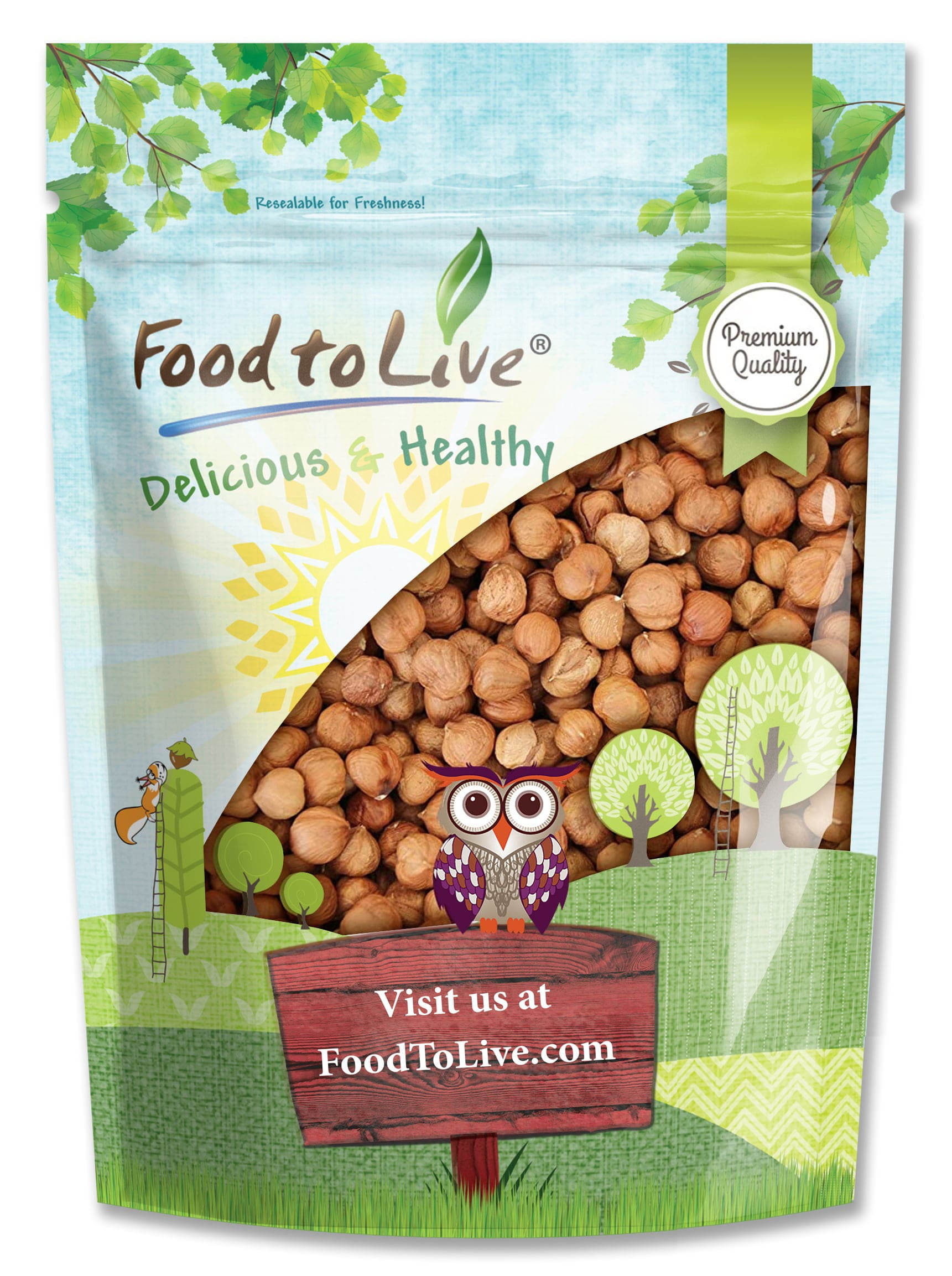 Food to Live, Whole Raw Hazelnuts, 4 Pounds, Vegan, Kosher, Bulk ...