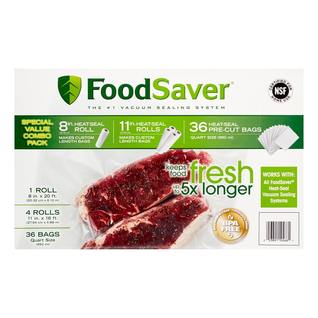 FoodSaver Special Combo Value Pack, 6 Rolls, 8" & 11" - Walmart ...