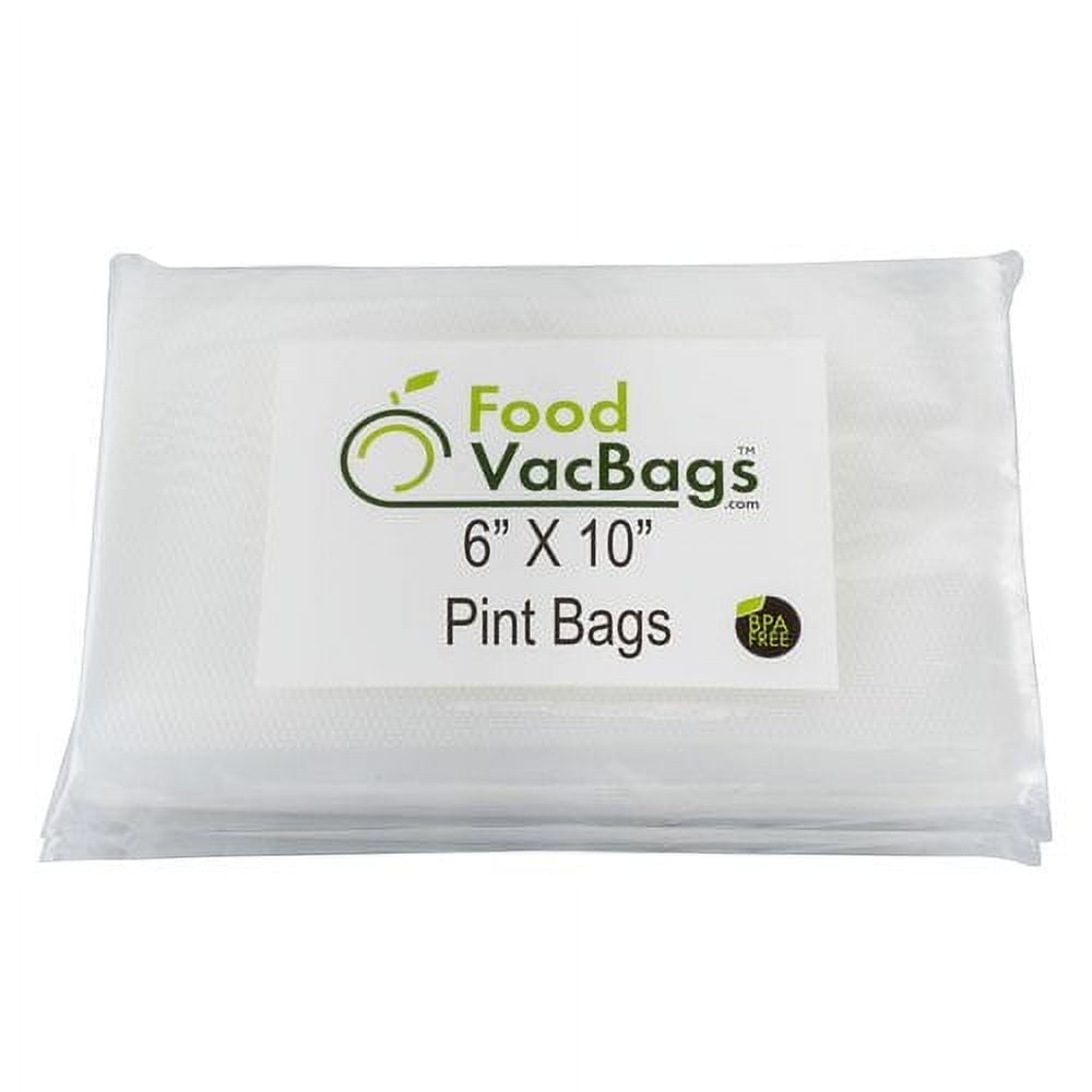 "FoodVacBags 100 Pint 6""x10"" Vacuum Seal Bags - BPA-Free, Commercial ...