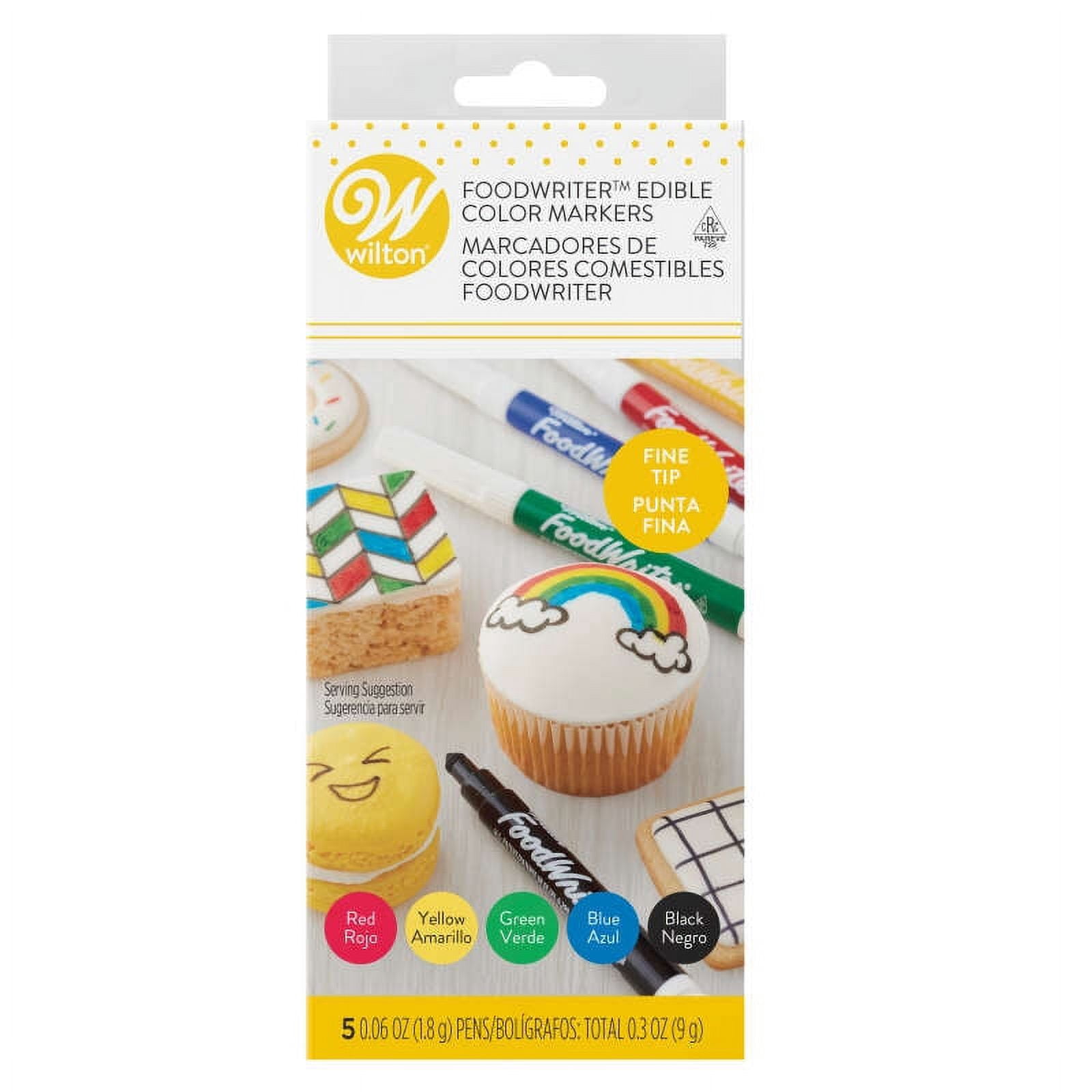 FoodWriter Fine Tip Edible Color Markers, 5-Pack - Walmart.com