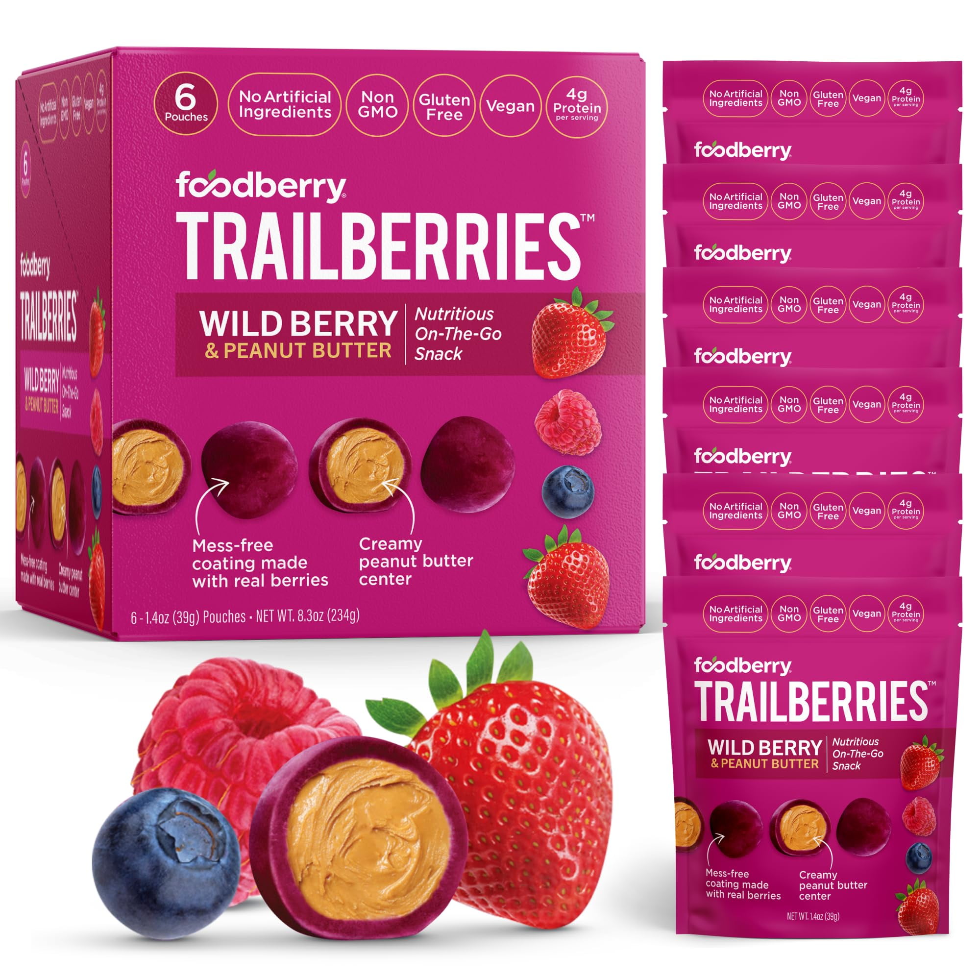 Foodberry Wild Berry & ESF27 Peanut Butter Trailberries, Nutritious ...
