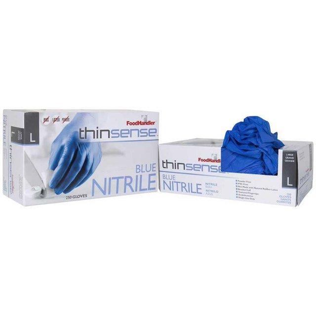 Foodhandler Thinsense Large Blue Powder Free Nitrile Glove -- 1000 per ...