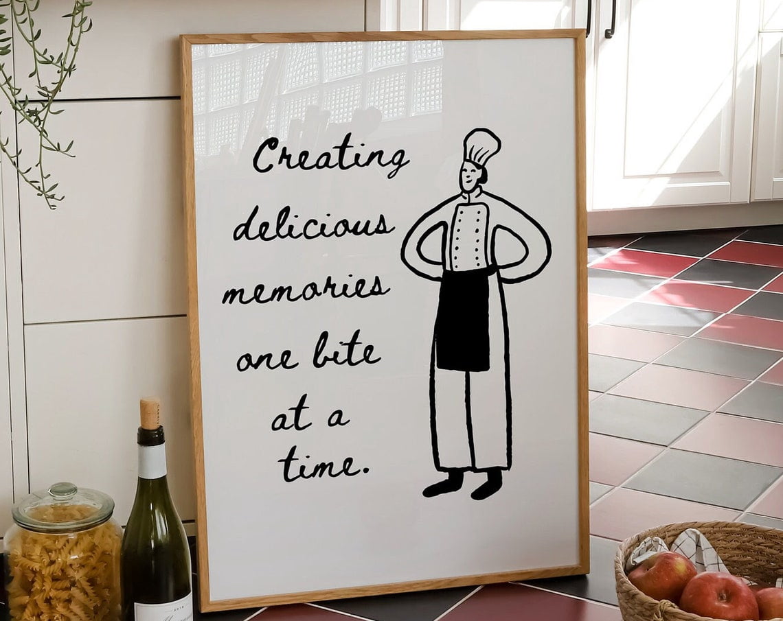 Foodie Art, Restaurant Poster, Modern Kitchen Wall Art, Aesthetic ...