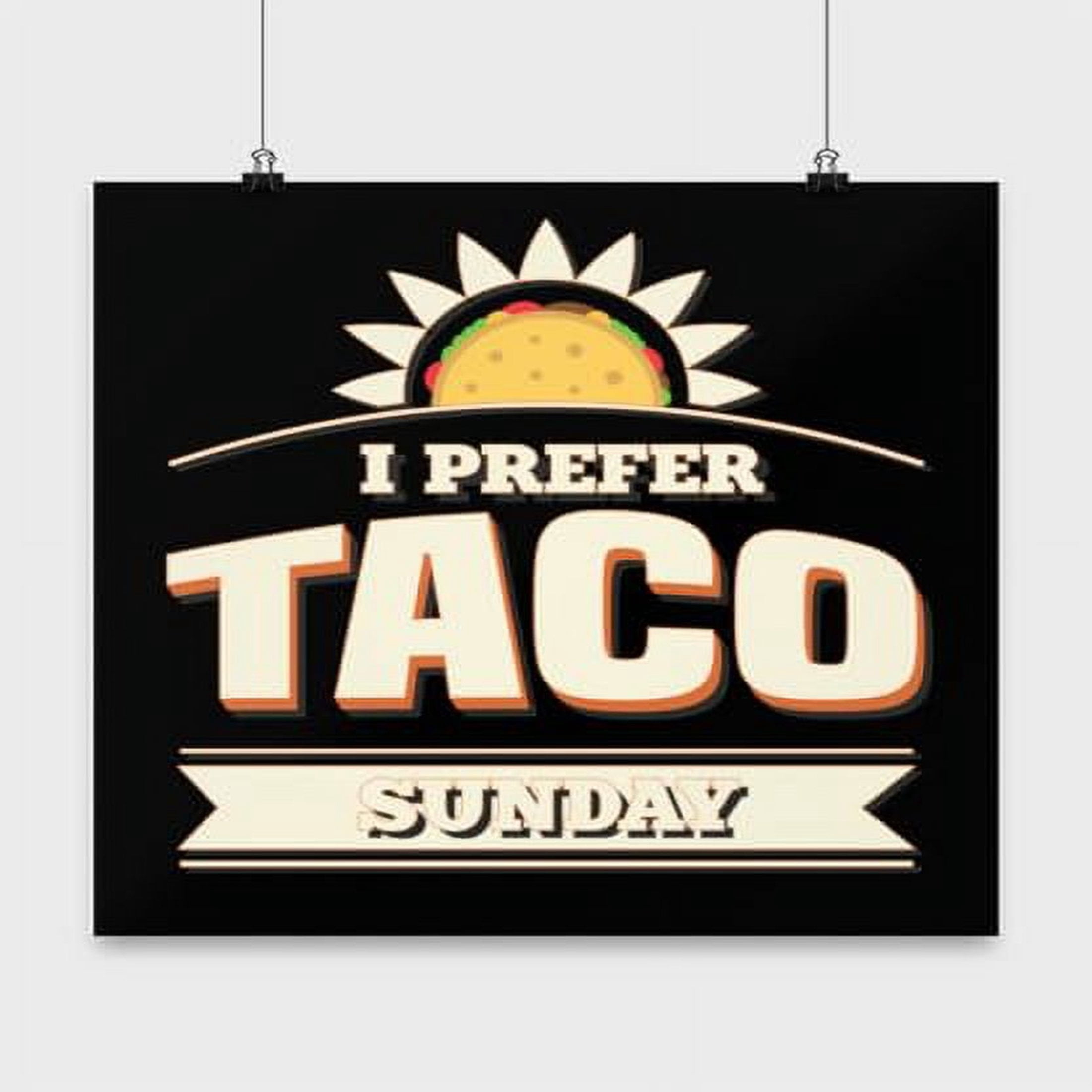 Taco Sunday Foodie Poster - 13x13in Mexican Wall Art Gift for ...