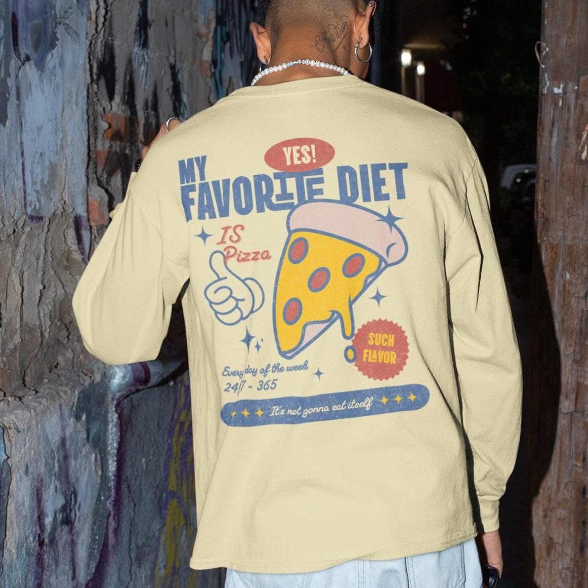 Foodie Shirt - Retro Pizza Tee, Food Lover Gift, Cool Graphic T-Shirt ...