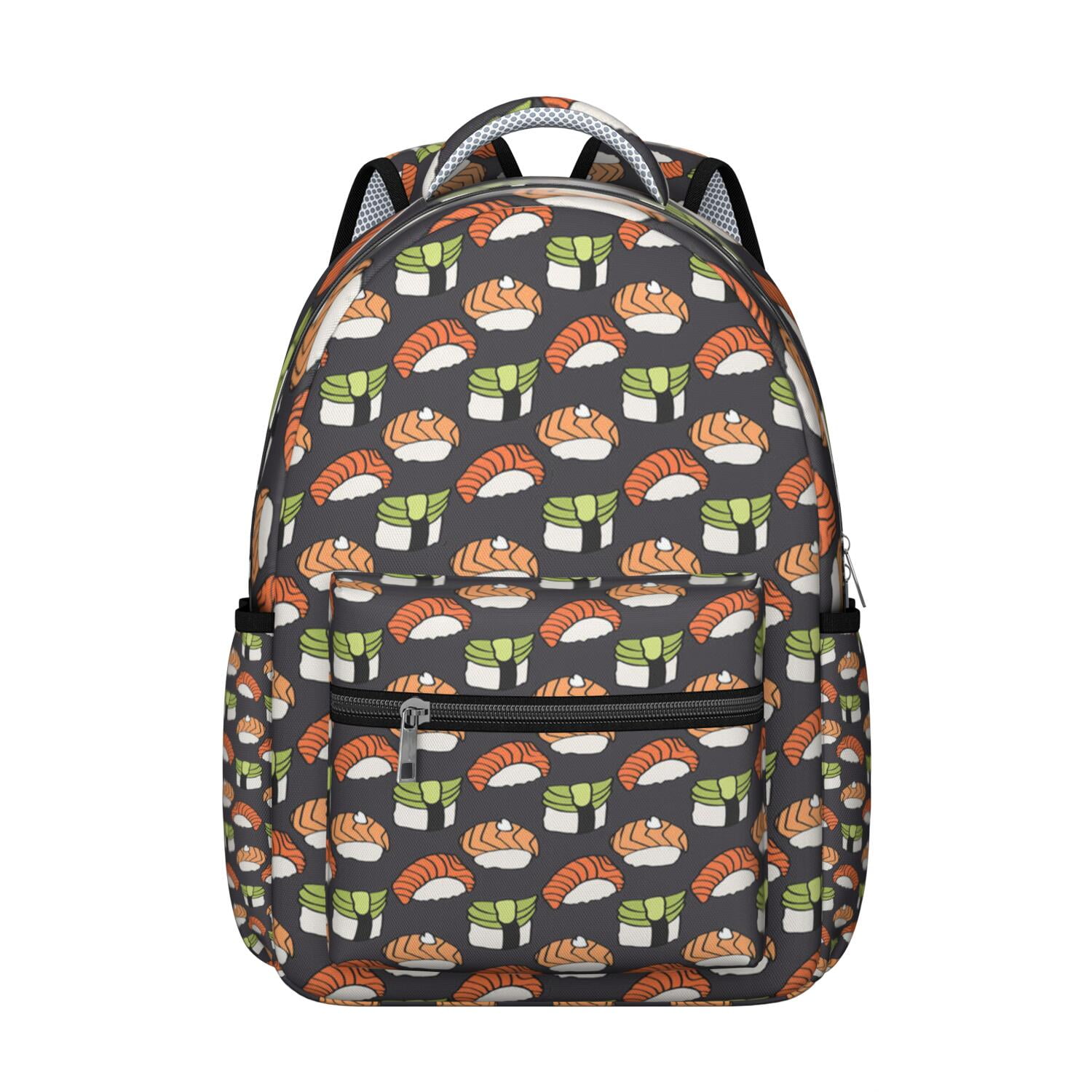 Foodie Sushi Students Backpack Japanese Food Sushi Roll School Bag with ...