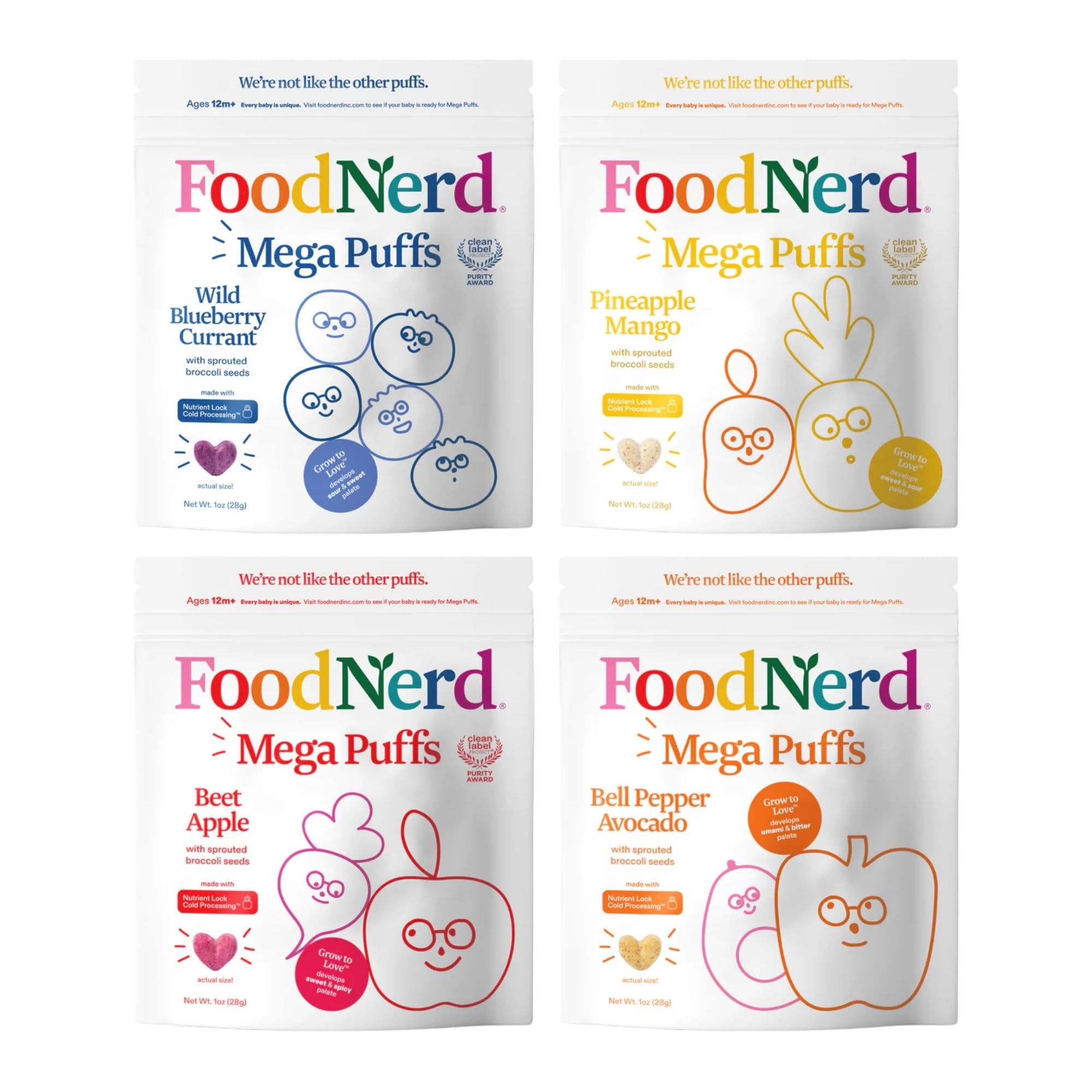 Foodnerd Mega Puffs AJH3 Variety Pack - With Sprouted Broccoli Seeds ...