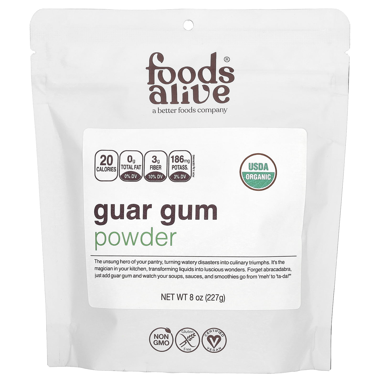 Foods Alive Guar Gum, Powder, Organic-8 oz - Walmart.com