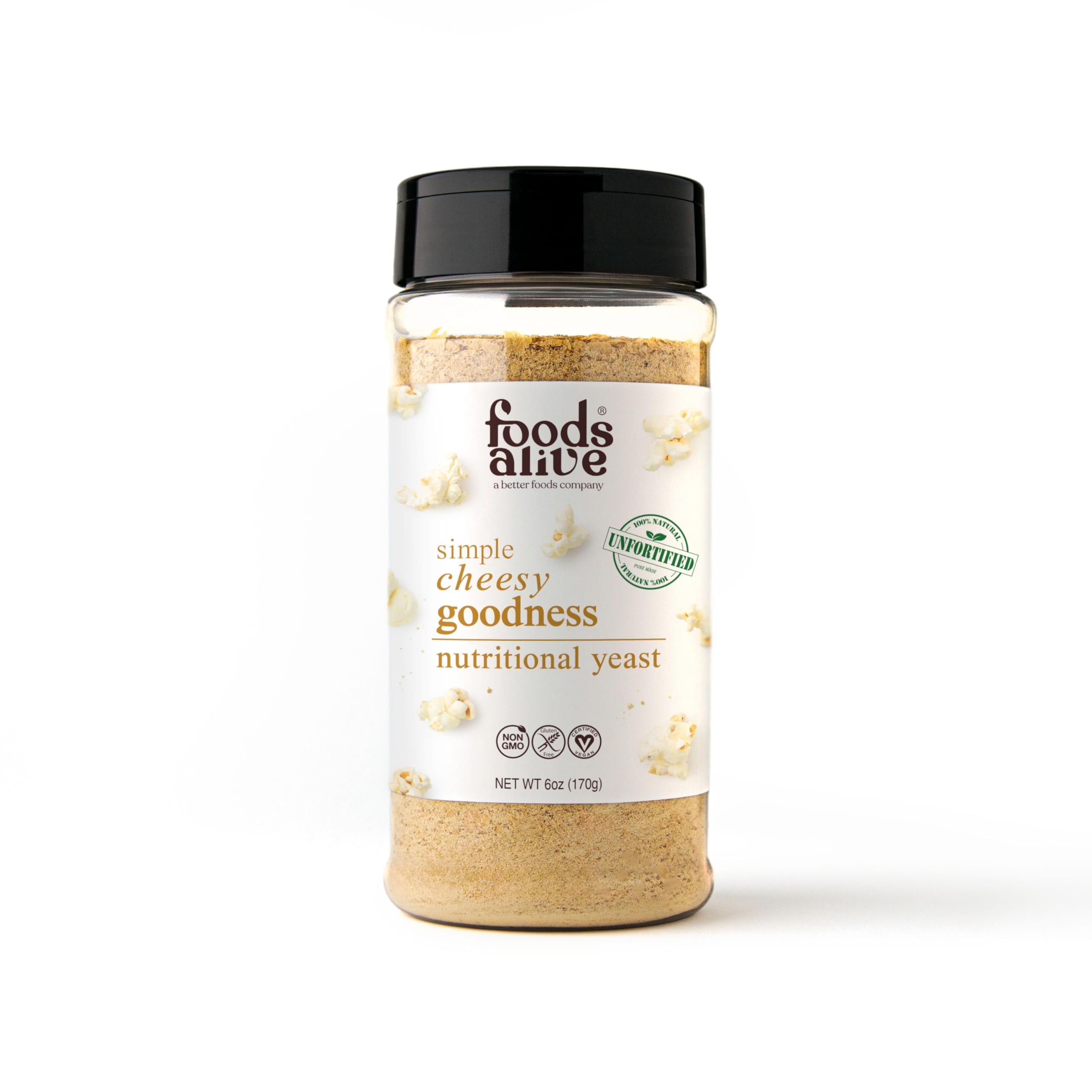 Foods Alive Nutritional Yeast DHF10 Flakes - (6oz Shaker) Non and ...