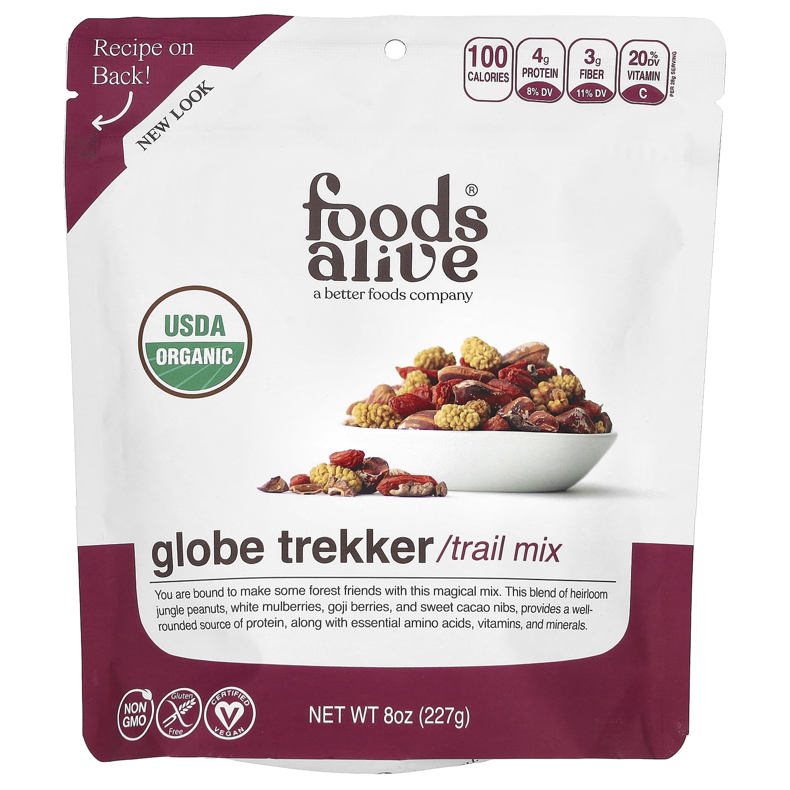 Foods Alive Organic Trail Mix, Globe Trekker, 8 oz (227 g) - Walmart.com