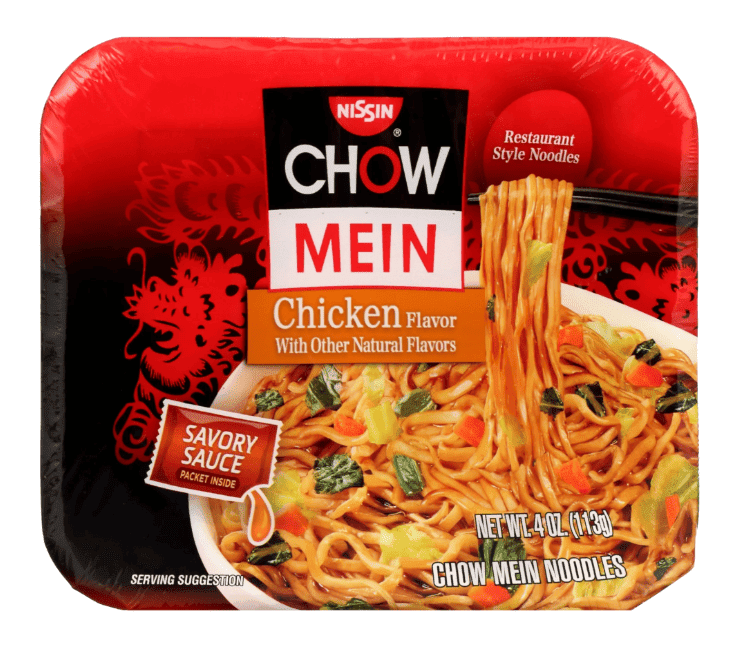 Foods Chow Mein Noodles, Chicken Flavor, 4.0 oz Tray, Shelf-Stable Nissin Foods Chow Mein ...