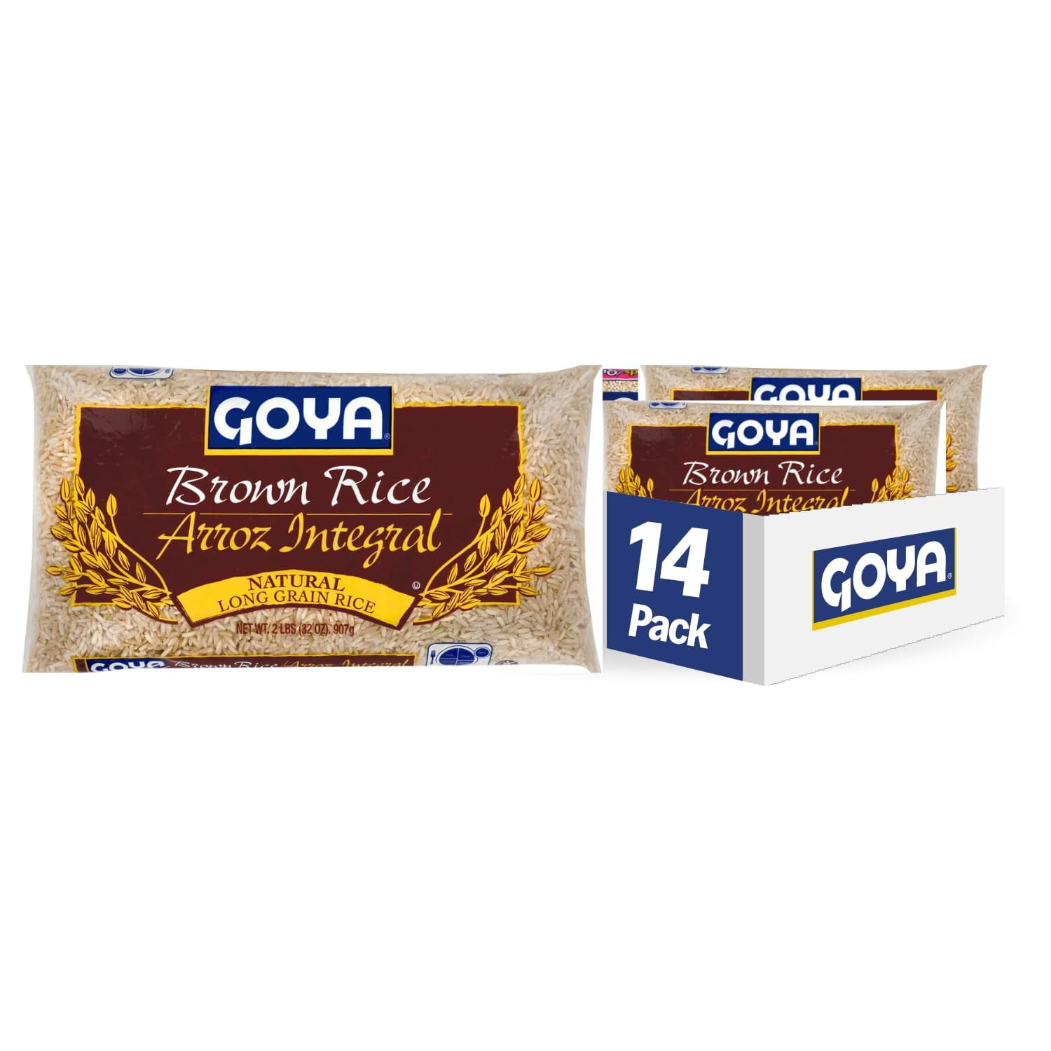 Foods Natural Long Grain Brown Rice, 2 Pound (Pack of 14) - Walmart.com