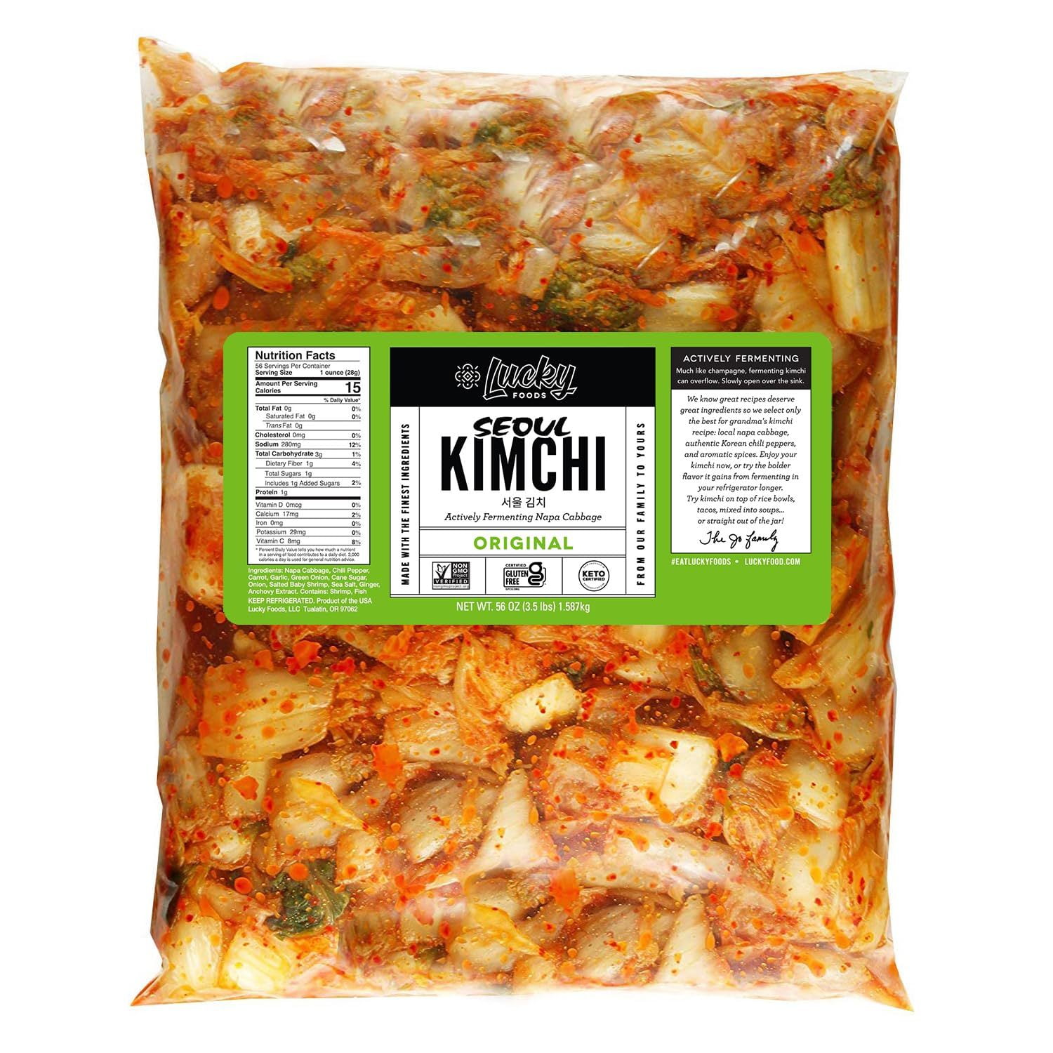 Foods Seoul Kimchi, (56oz / 3.5 lbs), Authentic Korean Premium ...