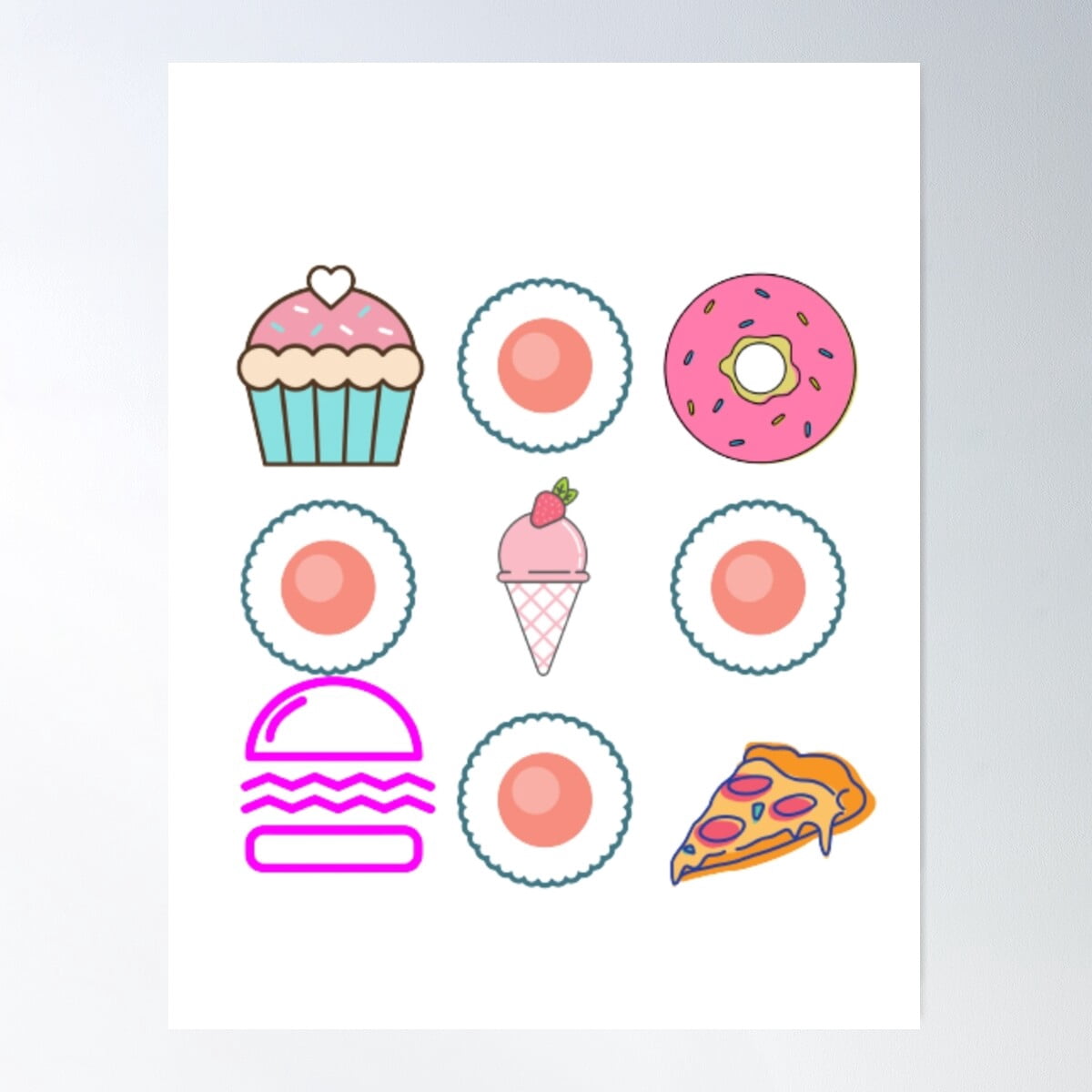 Foods That I Like Poster Wall Art, Modern Wall Decor For Living Room ...