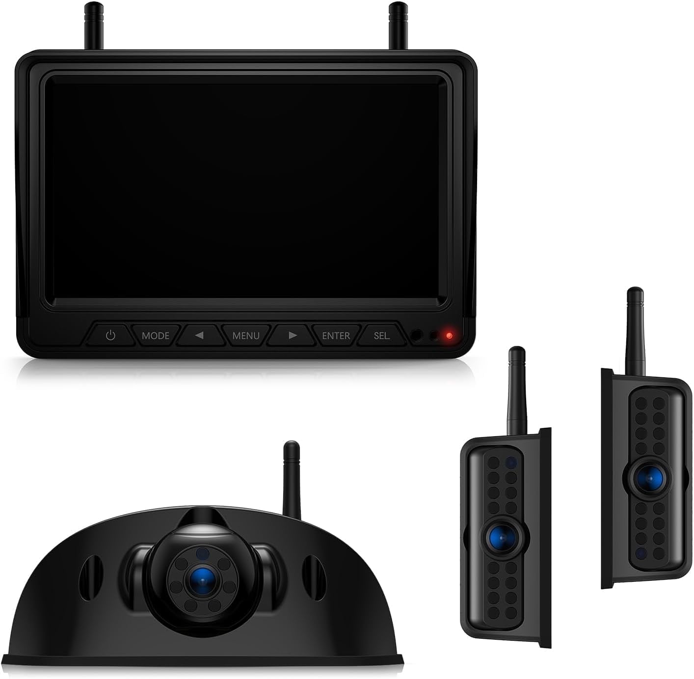 Fookoo Wireless Backup Camera 1080P 7'' Split-Screen Monitor System IR ...