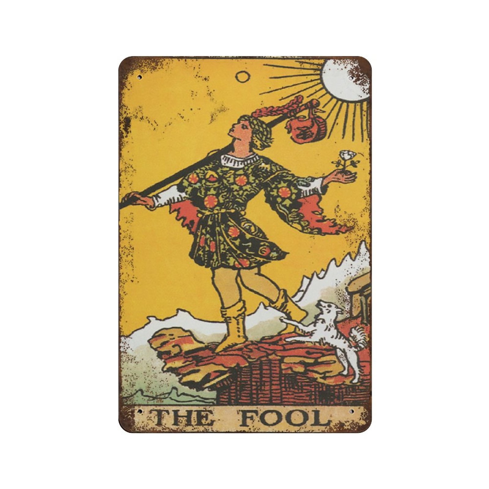 The Fool Tarot Card Print, Fortune Teller Art, Tarot Sign tin sign ...
