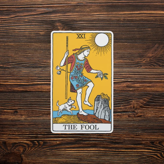 The Fool Tarot Card Sticker - Colorful Vintage-Style Major Arcana ...