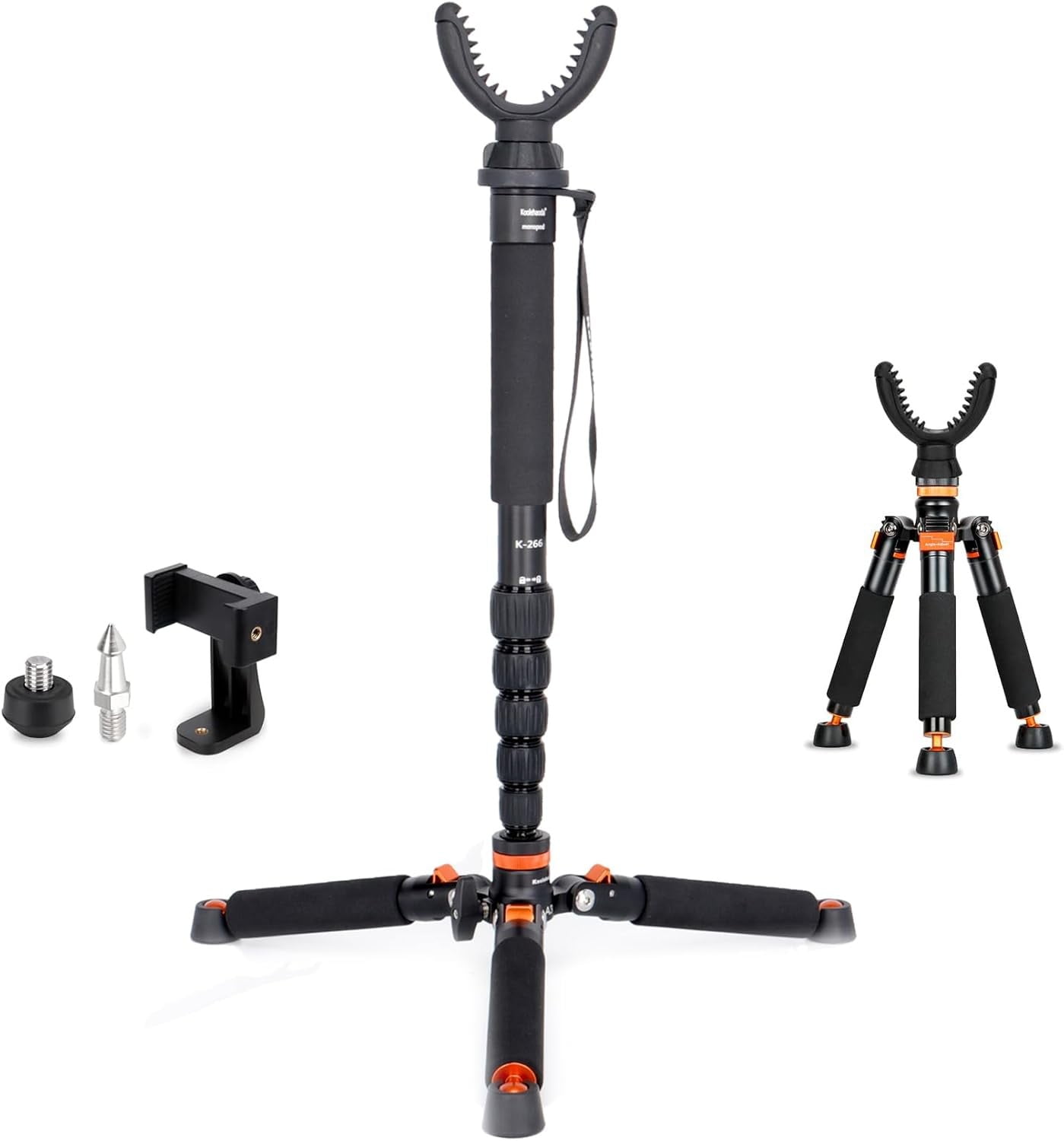 Fooletu Aluminum Hunting Monopod Shooting Tripod Stand V Yoke Head ...