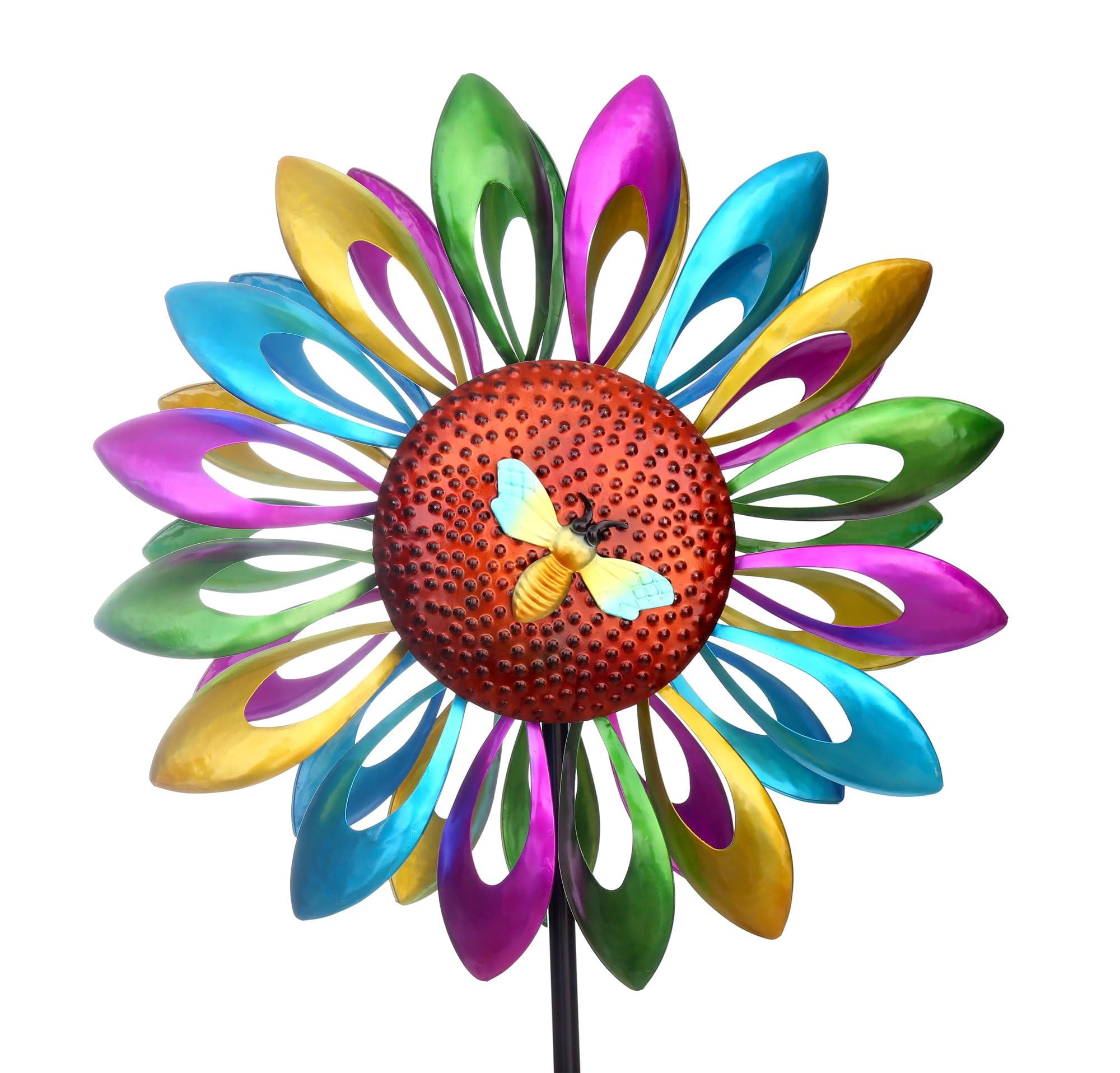 Foooqu Large Sunflower Wind Spinner for Yard and Garden -24 inch Dia 76 ...
