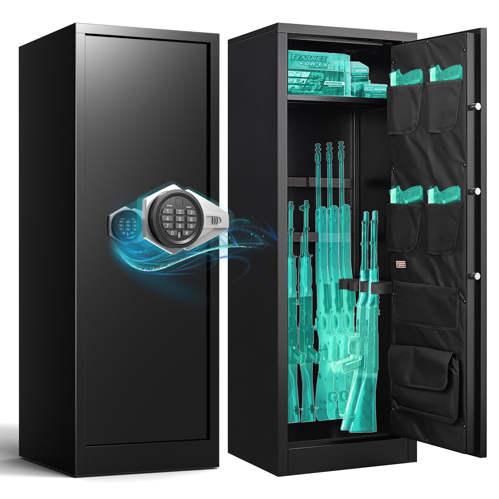 Foorsun 10 Digital Gun Safes, Long Gun Cabinet for Pistols and Rifle ...