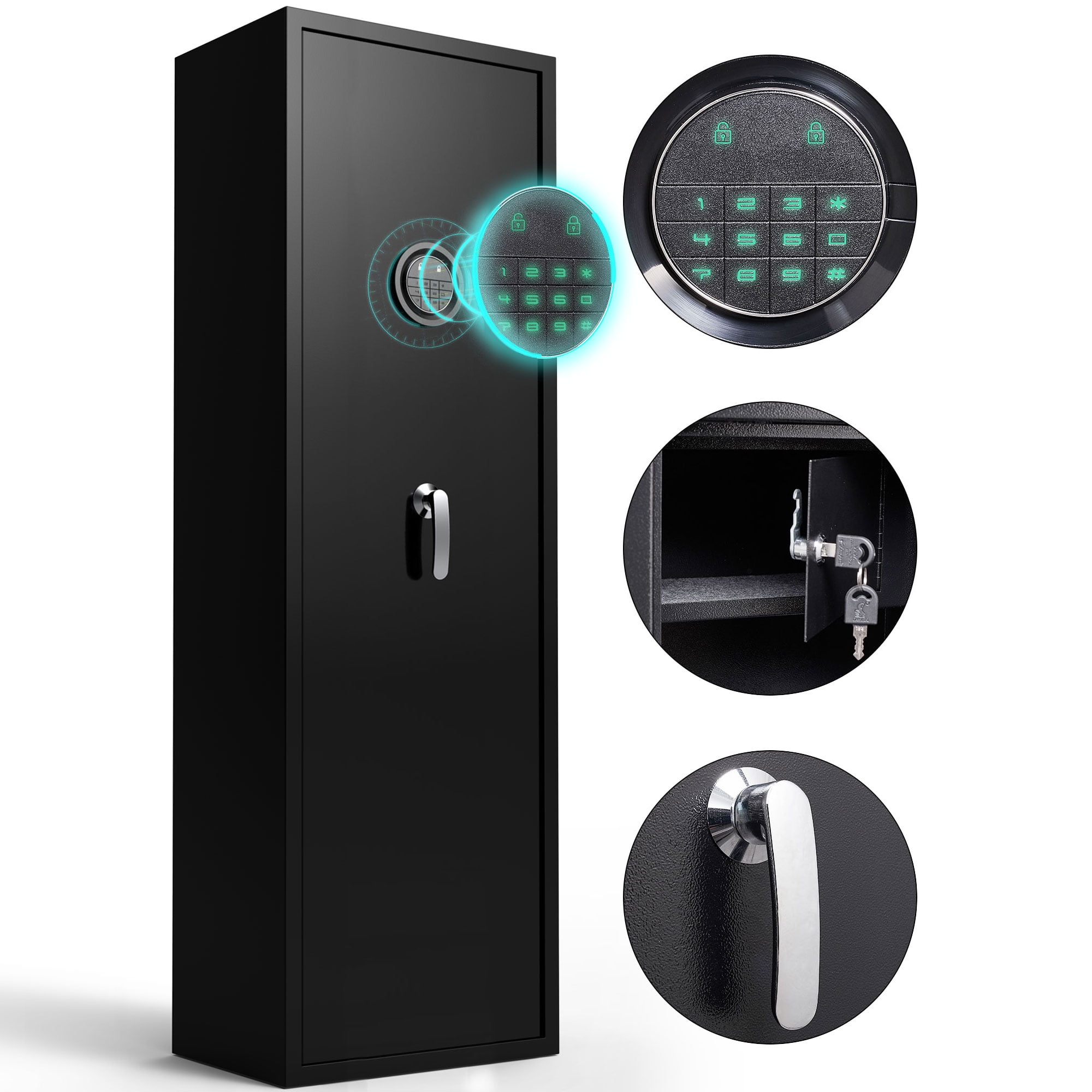 Foorsun 3-5 Rifle Safe, Quick Access 5-Gun Cabinet for Pistols & Rifles ...