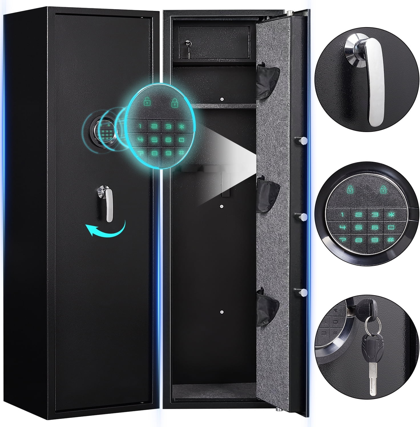 Cannon Heartland 24-Gun Fire Safe, Electronic Lock, Gray, 55" x 24" x ...