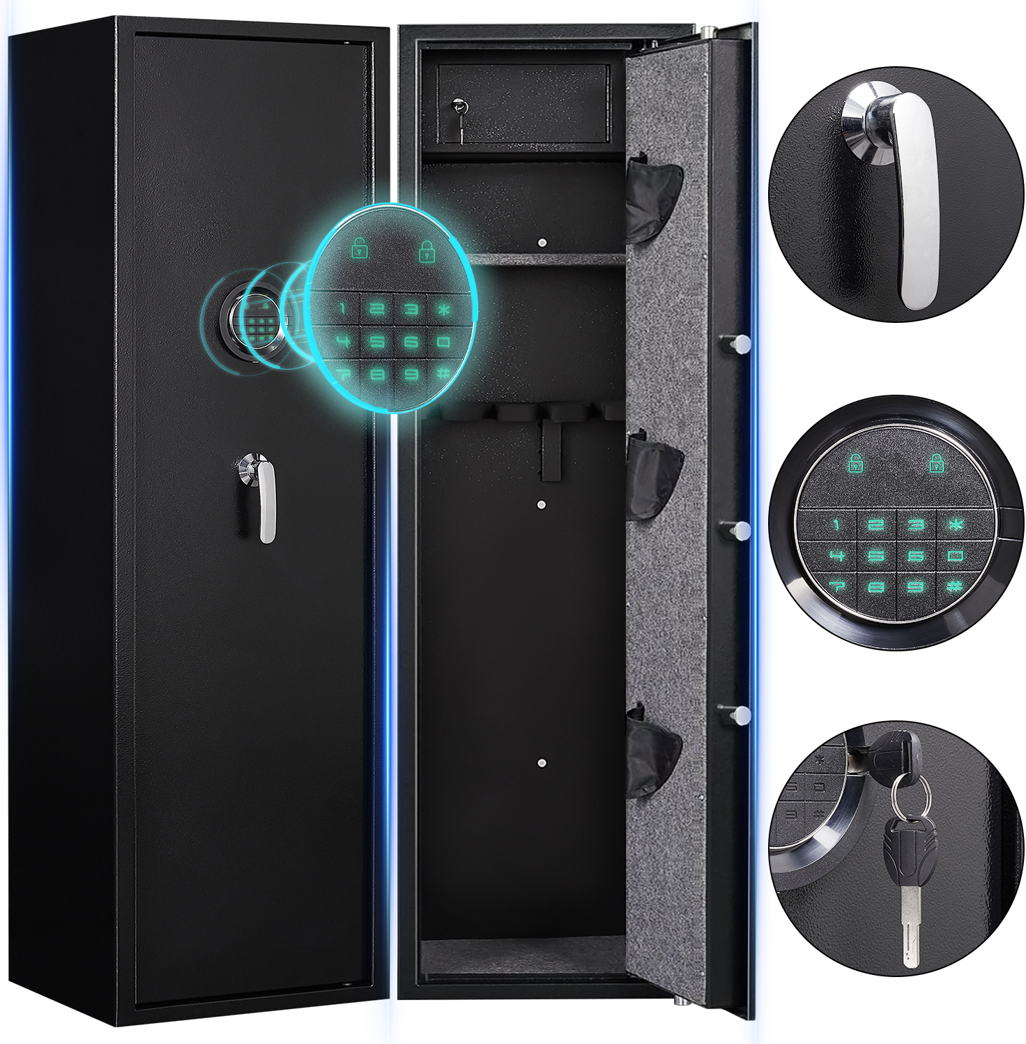 Bigfeliz 10-12 Gun Rifle Safe, Gun Safes for Home Rifle Quick Access ...