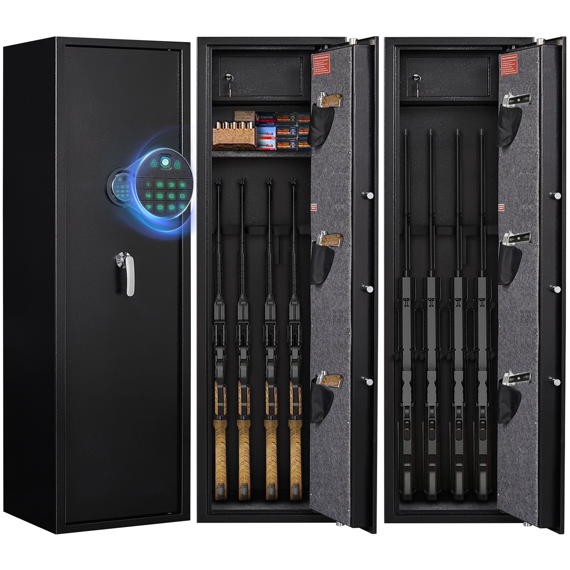 Foorsun Gun Safe, Rifle Gun Cabinet, Rifle Safe with Fingerprint Lock ...