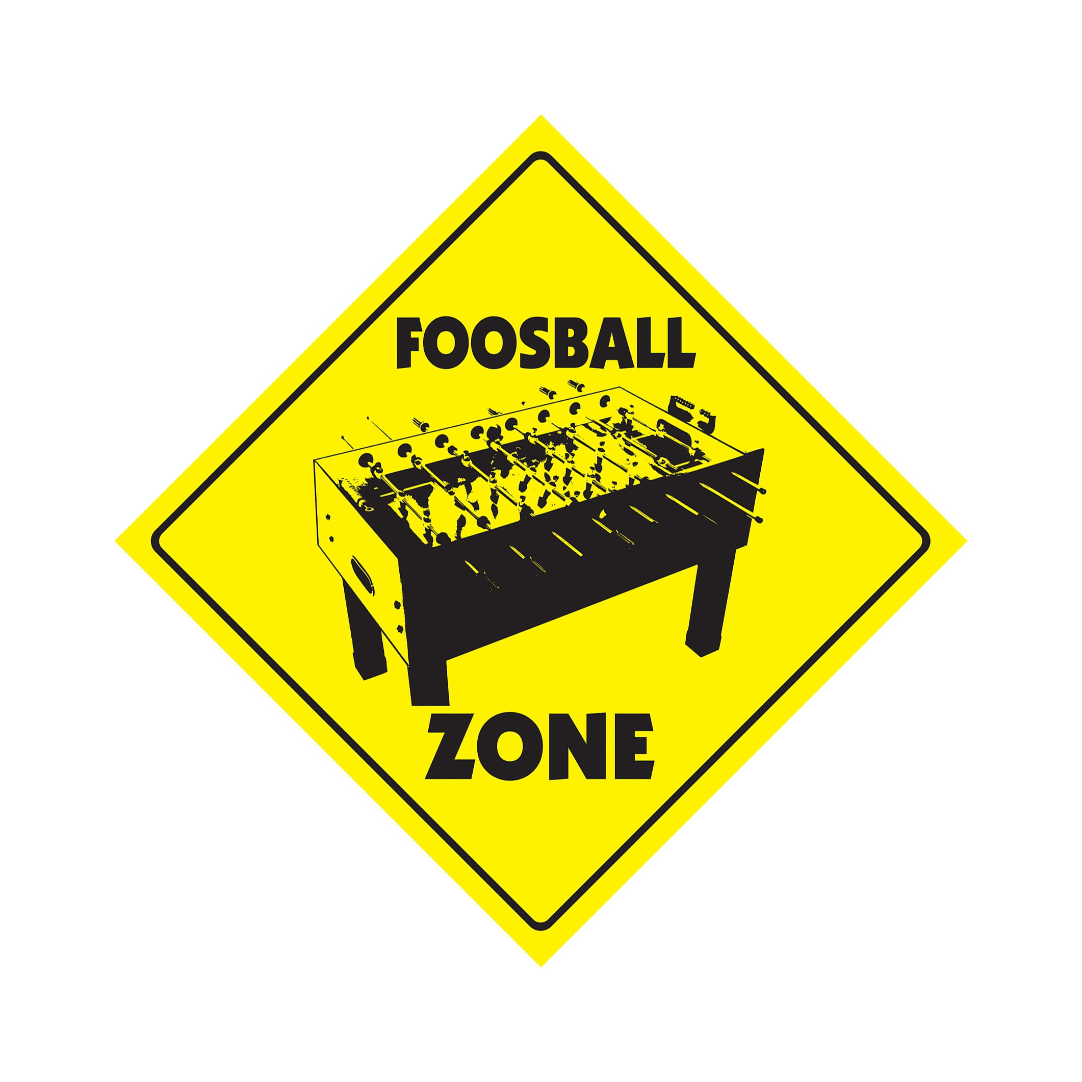 Foosball Crossing Sign Zone Xing | Indoor/Outdoor | 20" Tall game room ...
