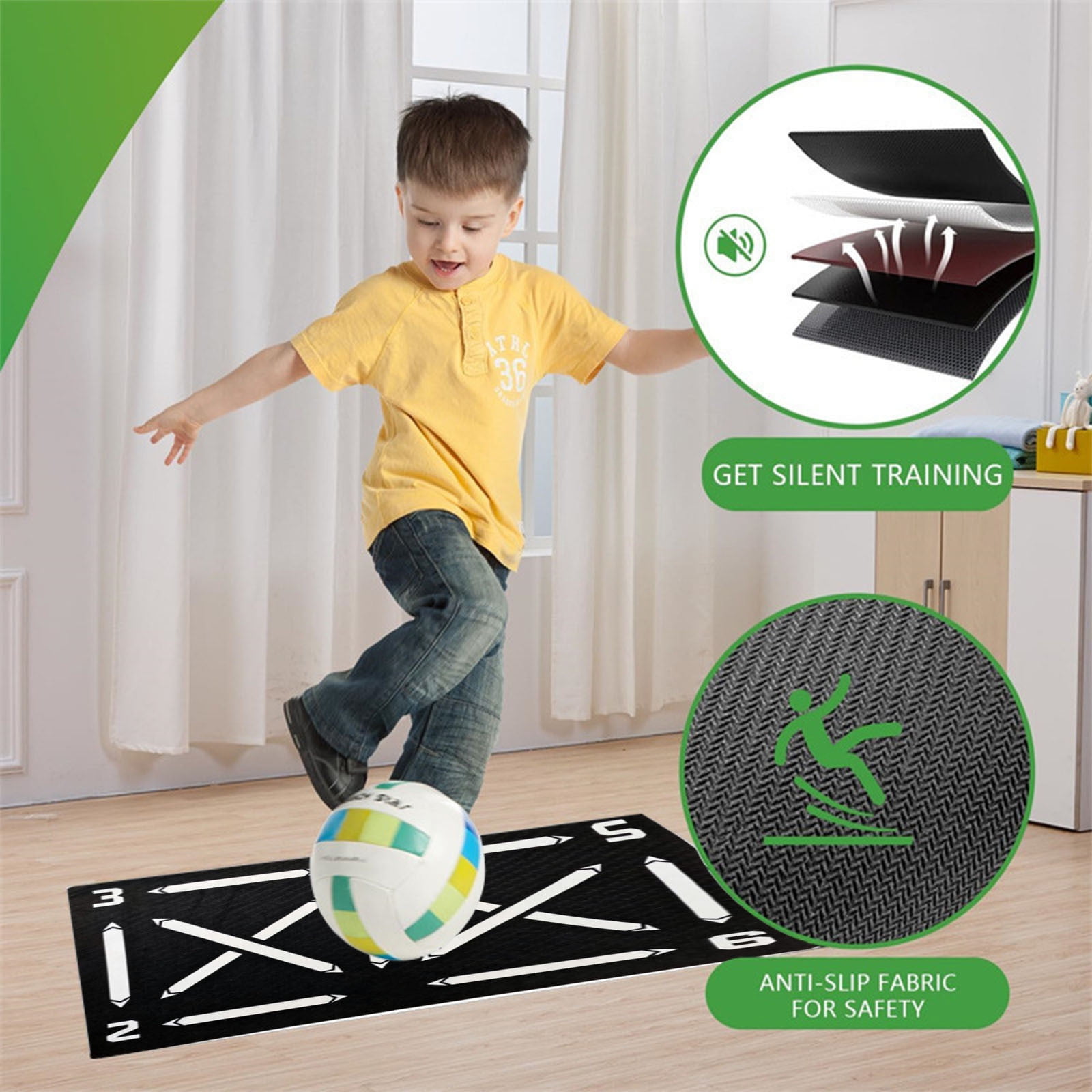 Foosball Mat, Football Practice Mat, Non-Slip Surface, Sound Absorbing ...