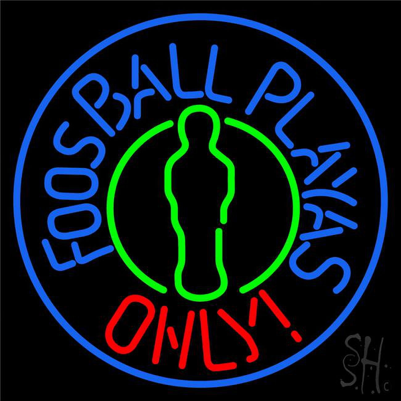 Foosball Playas Only Clear Backing Neon Sign - Blue, Green & Red - 24 ...