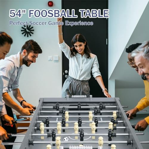 Foosball Table, 54" Full-Size Soccer Table for Kids and Adults, Heavy ...