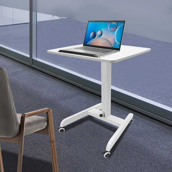 Foot Adjust Height Standing Desk Rolling Laptop Cart Mobile Podium Tilt ...