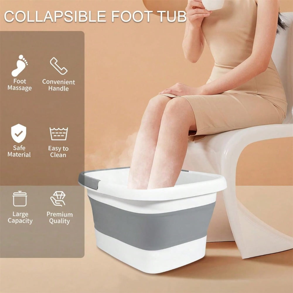 Foot Bath Collapsible Foot Bath Foot Soak Tub With Handle Foot Spa Bath 15L/4 Gallons Massager ...