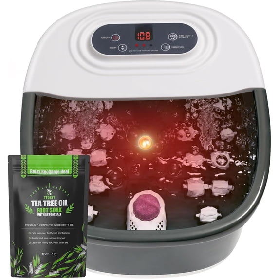 Foot Bath with Heat, Vibration, Temp Control, Bubbles, Epsom Salt and ...