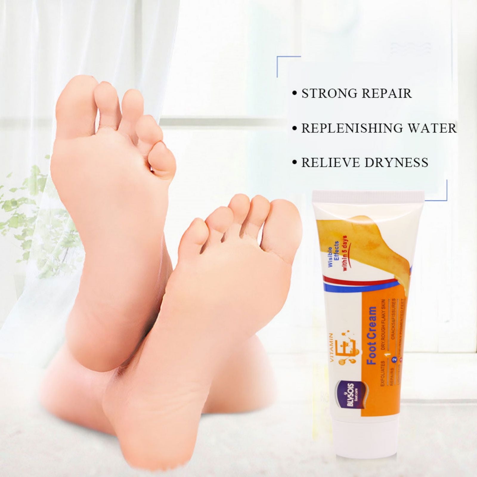 Foot Cream & Mask for Dry Cracked Feet | Moisturizing Exfoliating VE ...