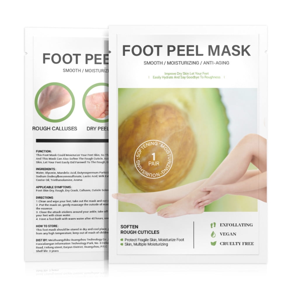 Foot Mask (Avocado) 40g - Exfoliates and Moisturizes Dry Feet, Removes ...