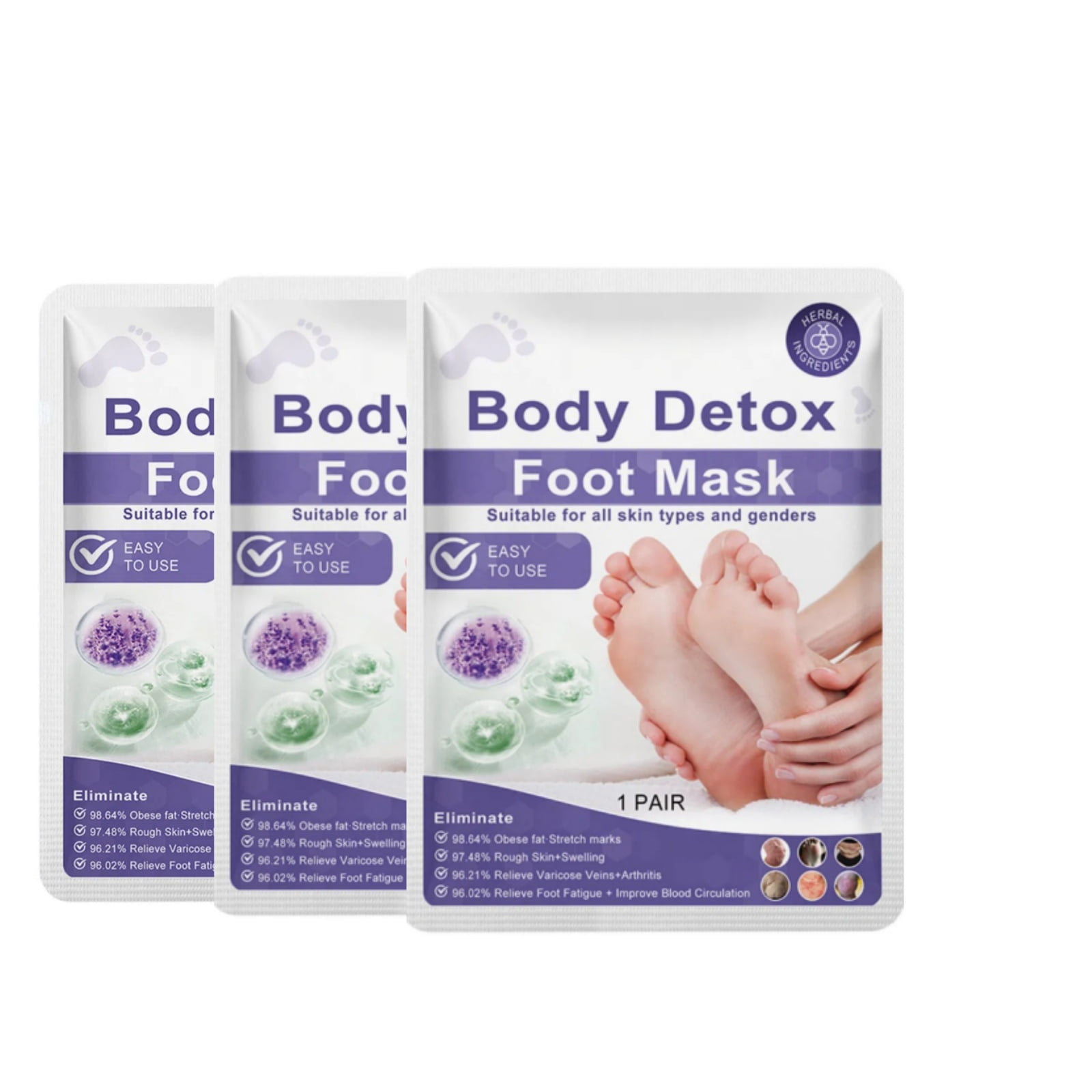Foot Mask for Body Detox 3 Pack Smooth Shapping Skin, Soften & Peel ...